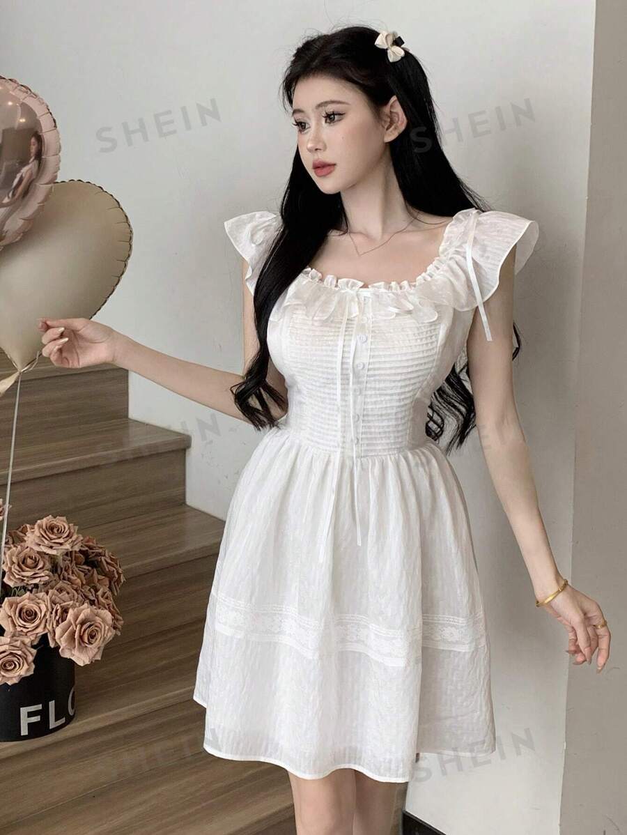 DAZY Women's Flying Sleeve Cinched Waist Dress | SHEIN USA