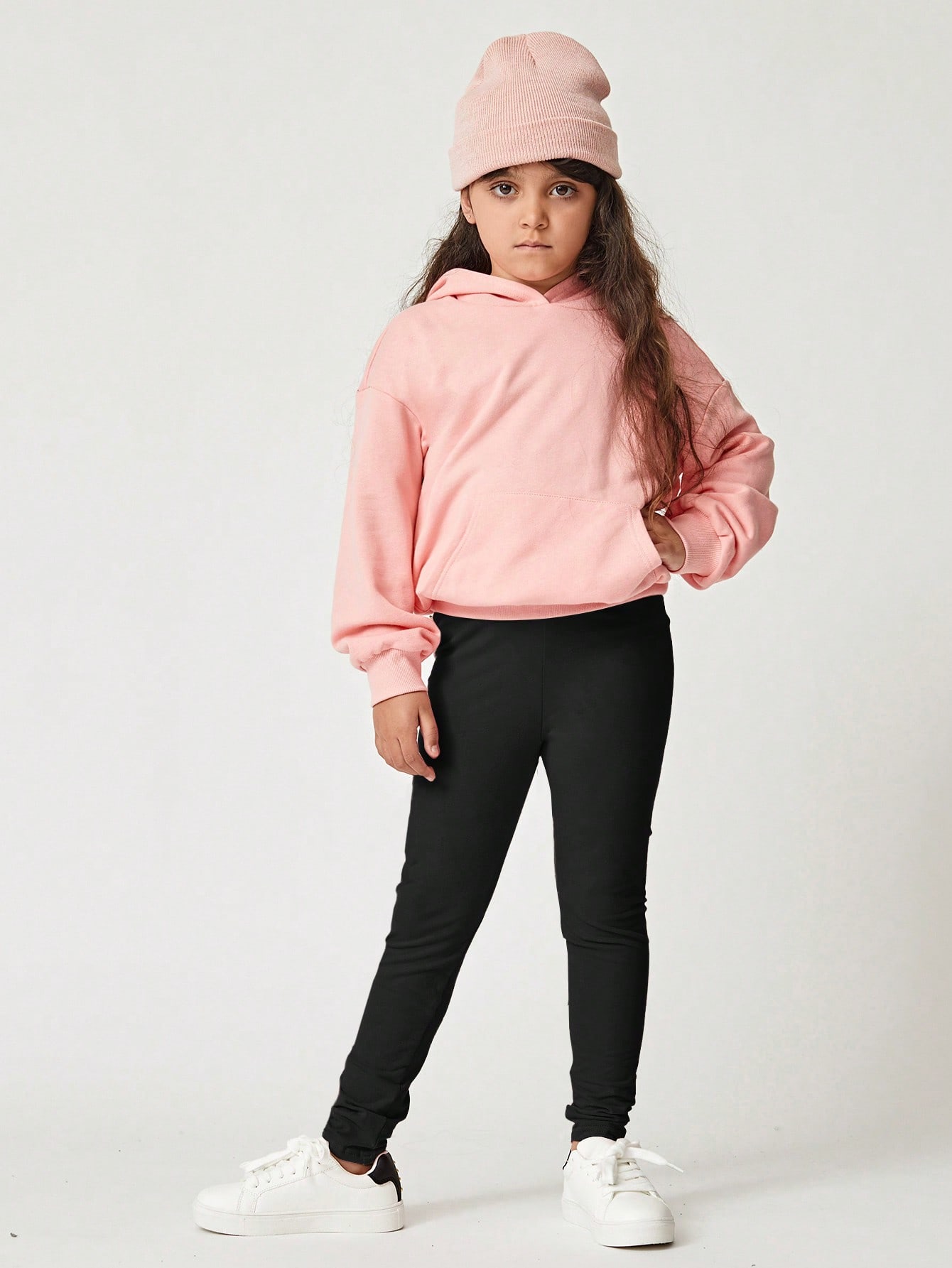 SHEIN Basic And Versatile Slim Fit Solid Color Leggings For Tween Girls | SHEIN