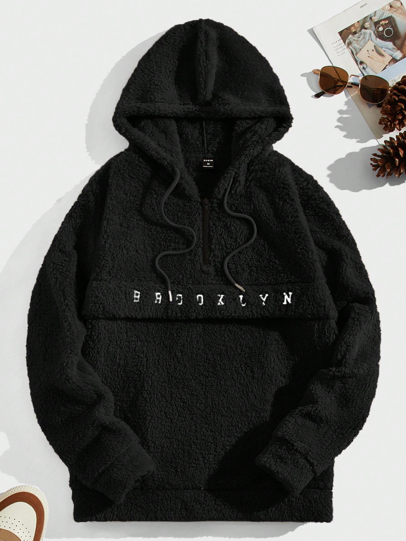 Manfinity Hypemode Men's Knit Casual Fleece Hoodie With Embroidered Letter | SHEIN USA