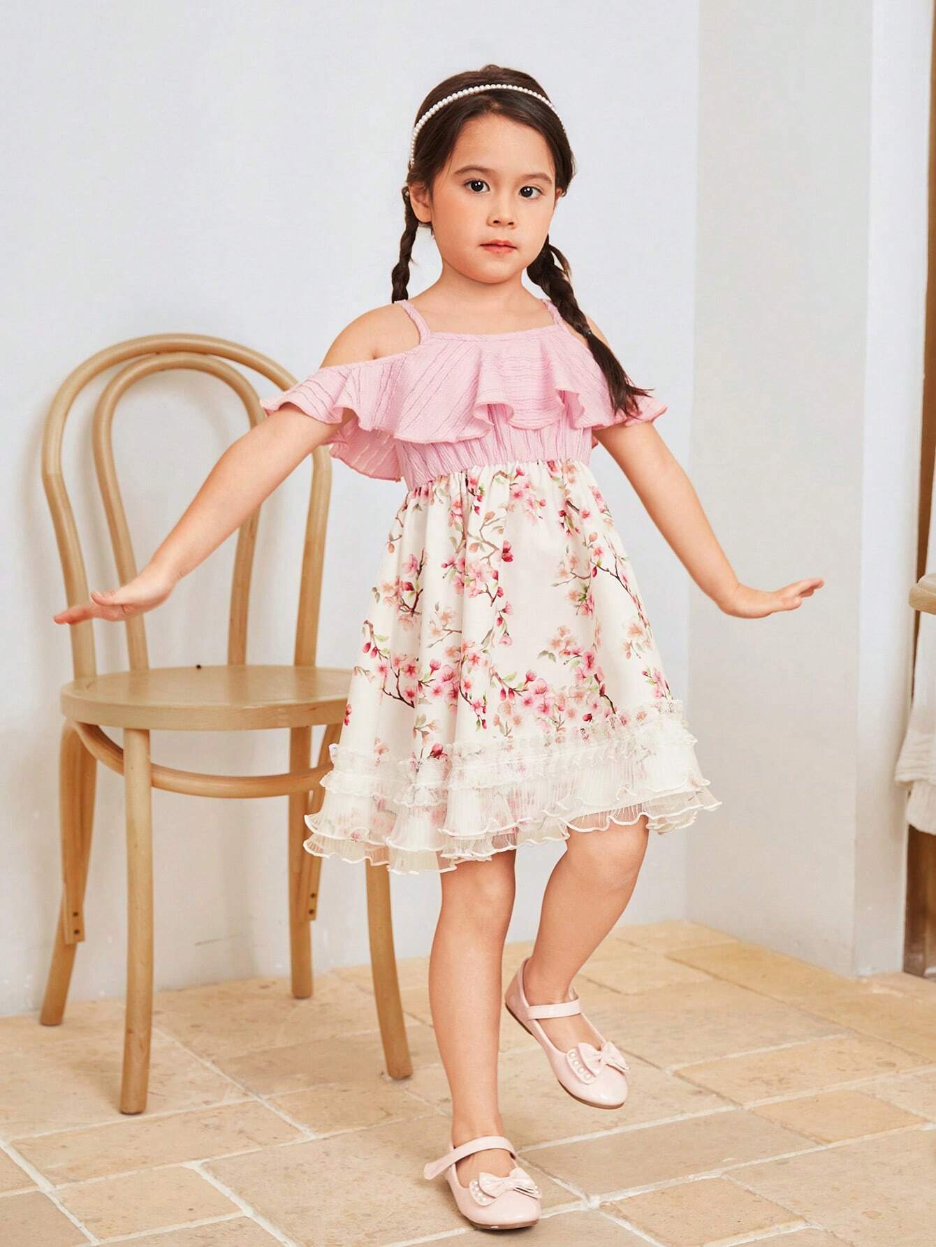 SHEIN Young Girl Loose Fit Casual Sweet Japanese Style Midi Dress ...