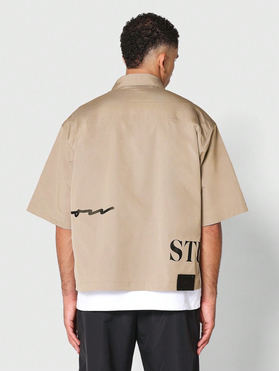 SUMWON Camisa Boxy Fit com zíper e estampa gráfica | SHEIN PT