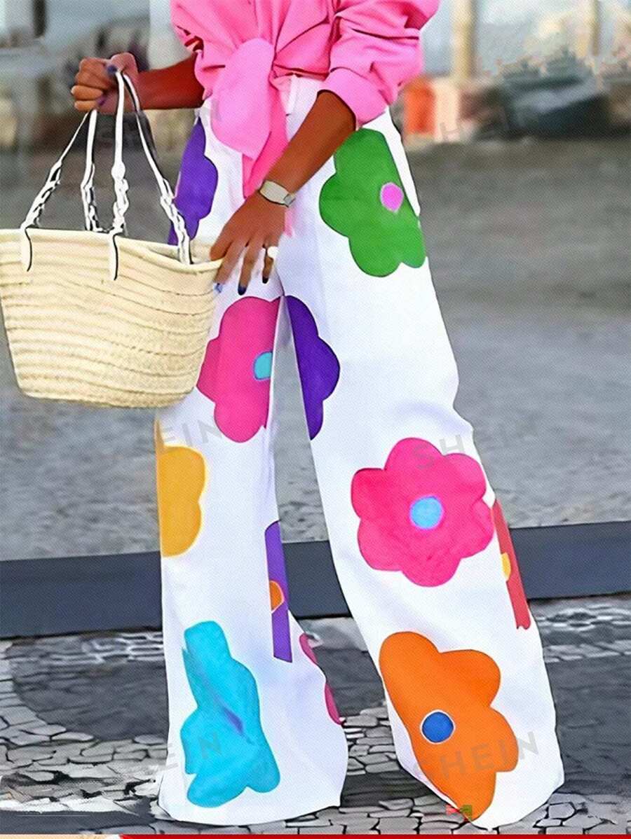 SHEIN Slayr Summer Casual Vacation Colorful Flower All-Over Printed ...