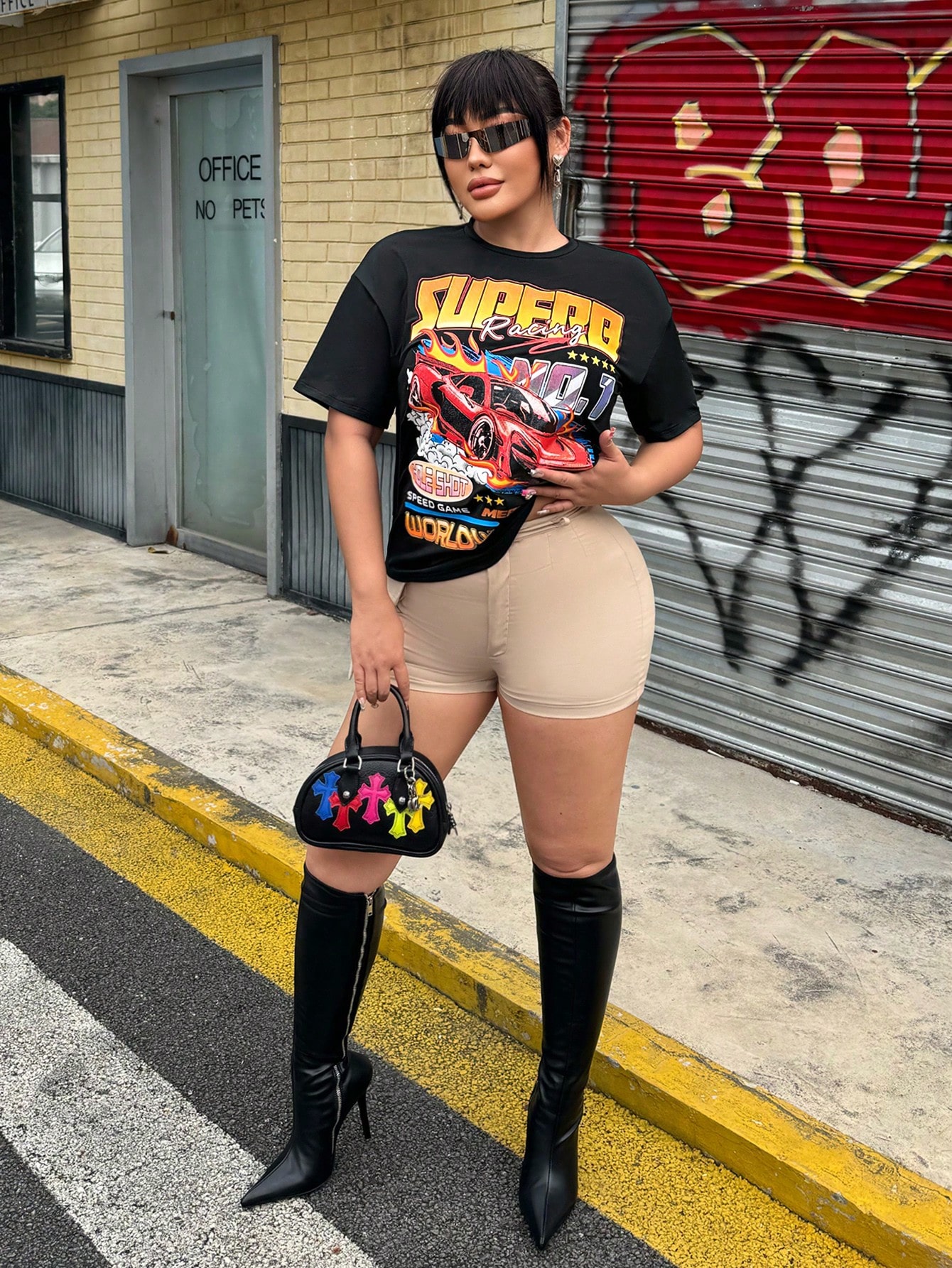 SHEIN SXY Concert Music Festival Outfits Street Style Loose Fit Printed ...