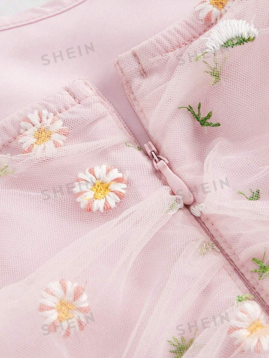 SHEIN MOD Women'S Daisy Mesh Cami Dress | SHEIN USA