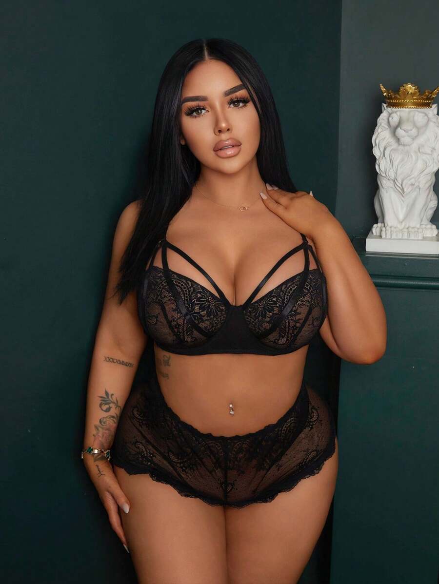 Plus Size Womens Hollow Out Lace Sexy Lingerie Set Shein Usa