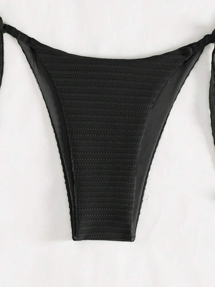 SHEIN Swim Ladies' Solid Color Spaghetti Straps Bikini Set, Underwire String Bikini Set Bathing ...