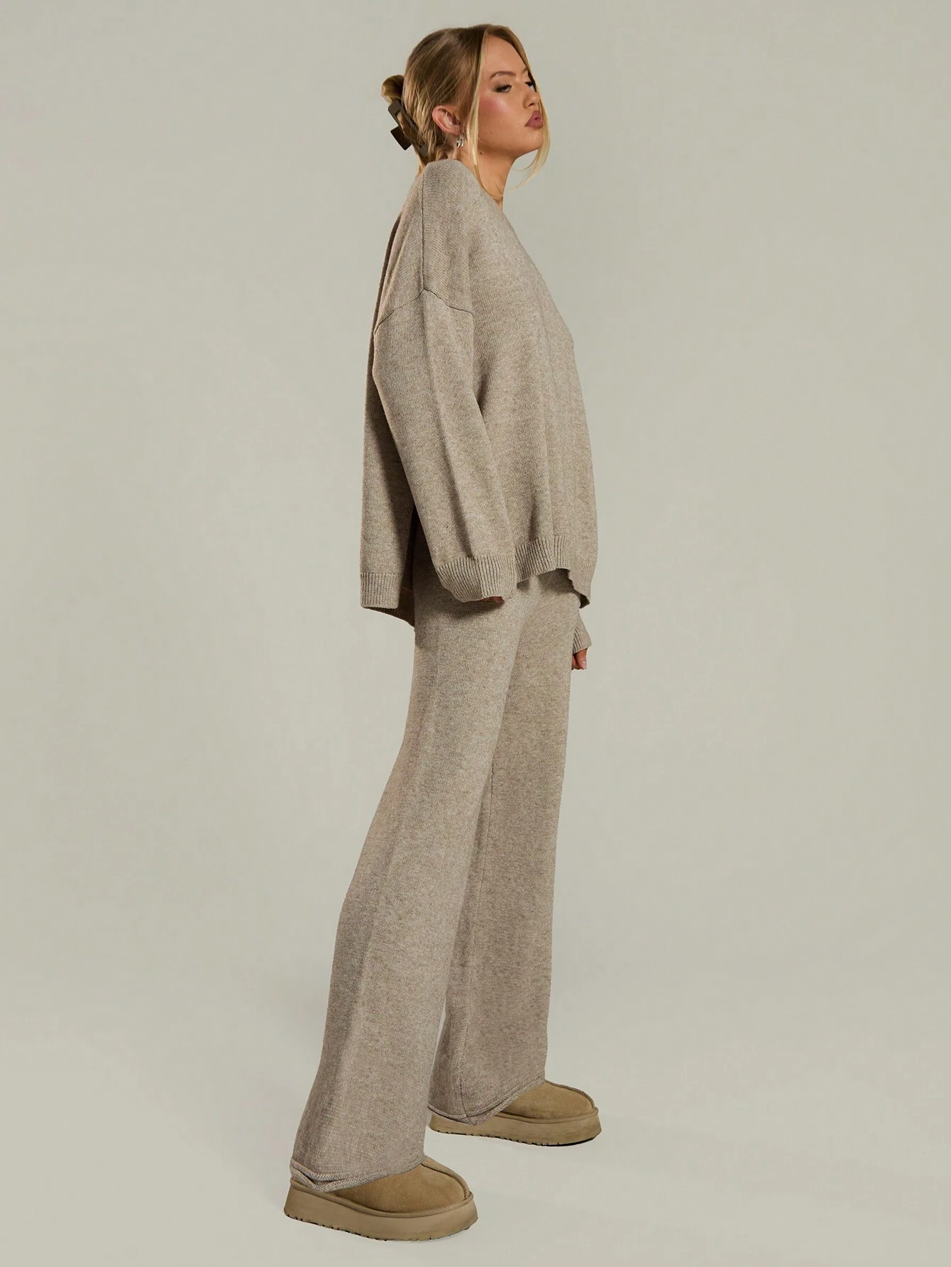 MUSERA Solid Color Drop Shoulder Split Side Sweater | SHEIN USA