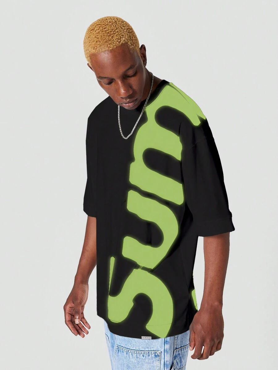 SUMWON Oversized Fit Tee With Front And Back Print | SHEIN USA