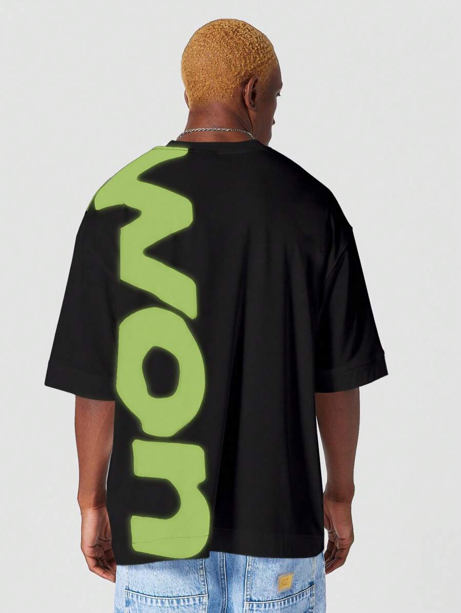 SUMWON Oversized Fit Tee With Front And Back Print | SHEIN UK