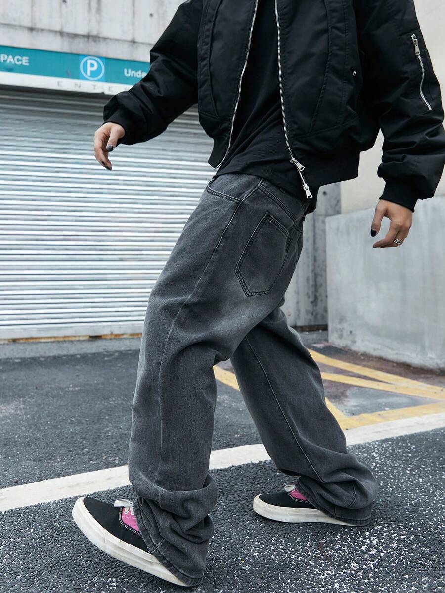 Manfinity Hypemode Calça Jeans Masculina Denim Lavada Com Bolsos ...