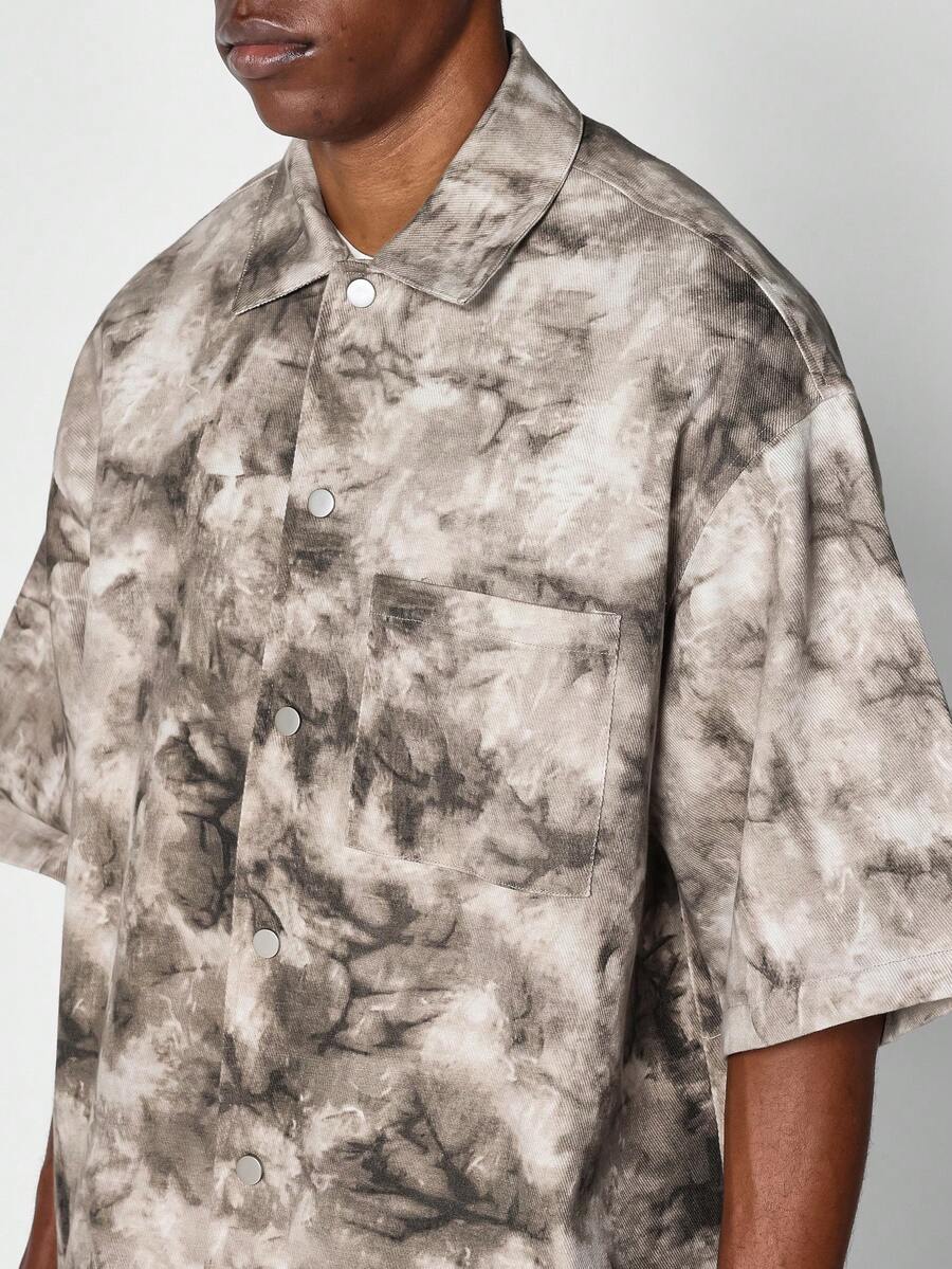 SUMWON Boxy Fit Shirt With All Over Print | SHEIN USA