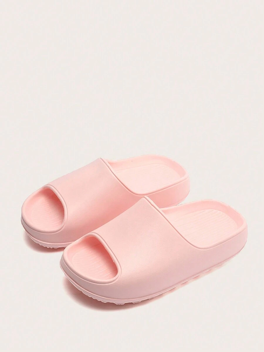 Women's Plastic Slippers, New 2025 Summer Thick Bottom Soft Solid Color ...