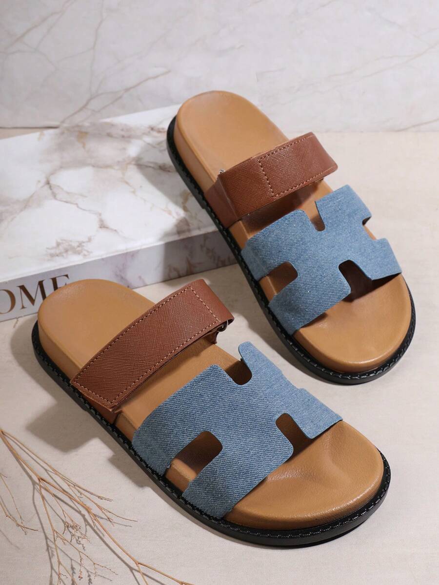 SHUZIA Women's H Toe Band Double Stacked Platform Hook And Loop Closure ...