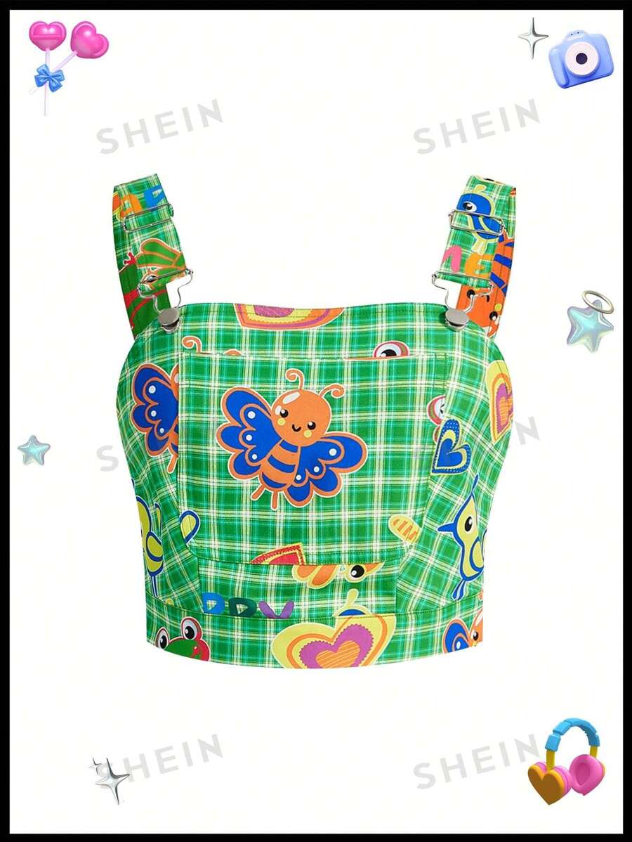 SHEINNeu Kidcore Dopamine Checkered Print Pattern Tank Top Spring Break ...