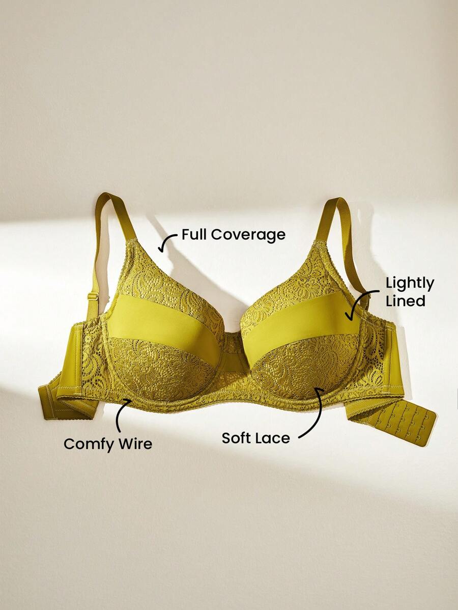 LUVLETTE Plus Lingerie Full Coverage Lift Lace Bra | SHEIN EUR