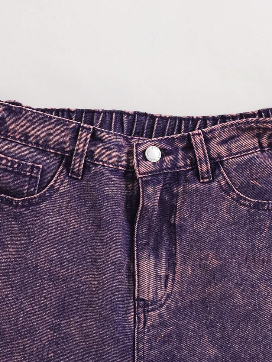 SHEIN Teen Boy Ripped Frayed Washed Elastic Waist Stylish Straight Leg ...