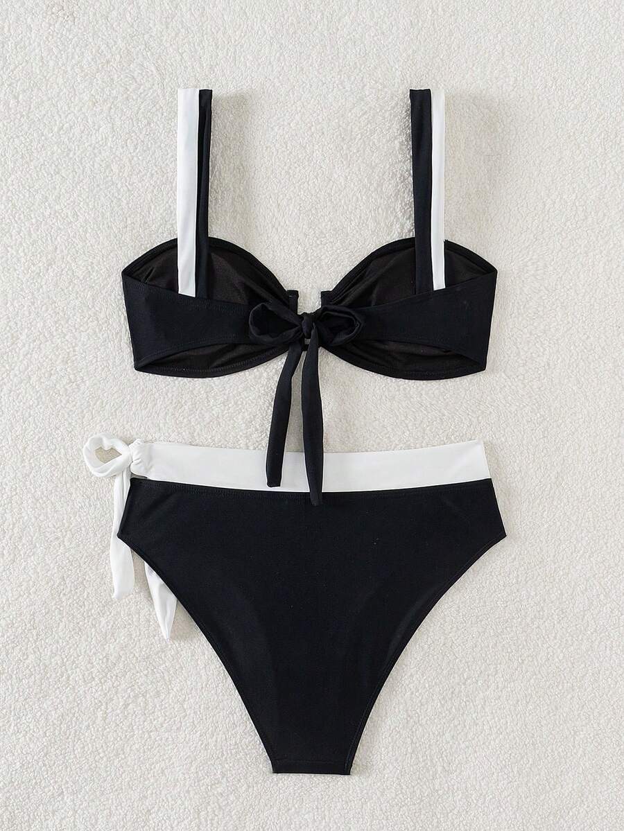Color Block Swimsuit Set | SHEIN USA