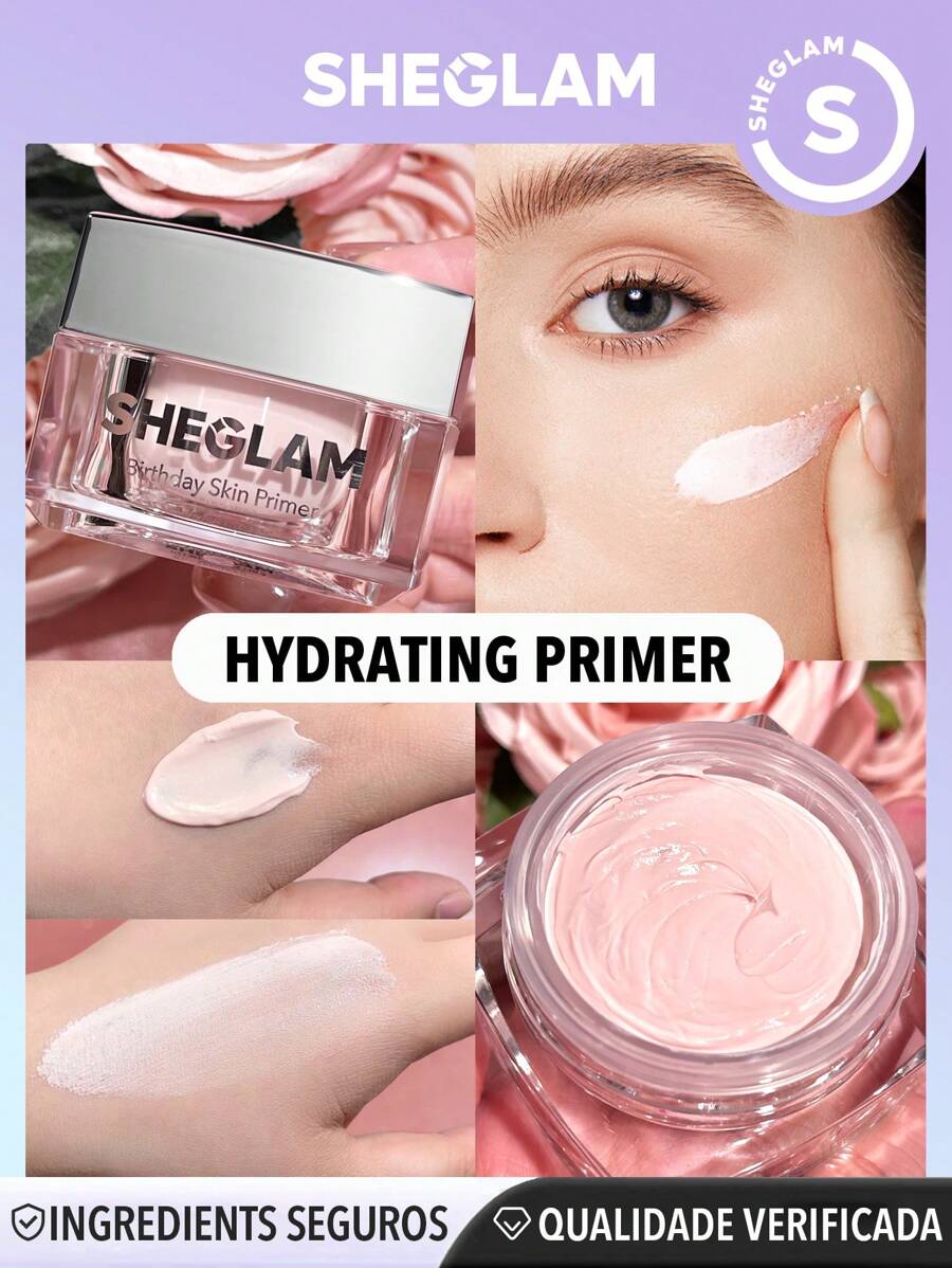 SHEGLAM Primer Facial De Cor Rosada Leve, Primer Facial Hidratante ...