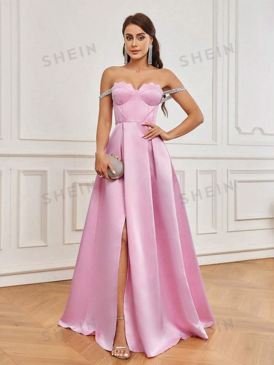 SHEIN Belle Correa De Hombro Con Lentejuelas Elegantes, Diseño Ceñido ...