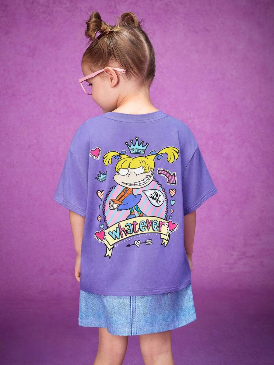 Nick 90s X SHEIN Camiseta Gráfica De Dibujos Animados Para Niña Joven ...