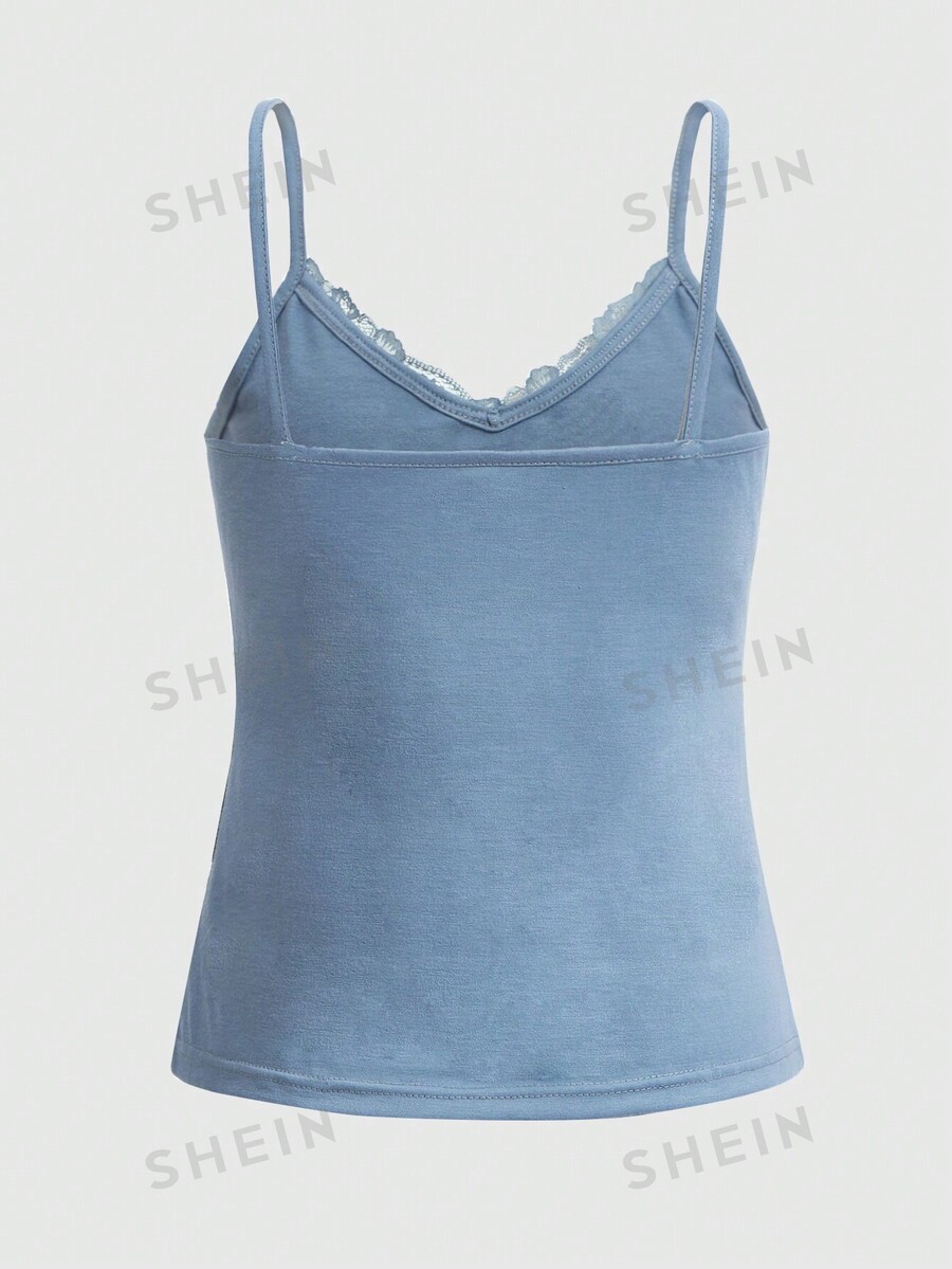 ROMWE Fairycore Mermaid Contrast Lace Cami Top | SHEIN UK