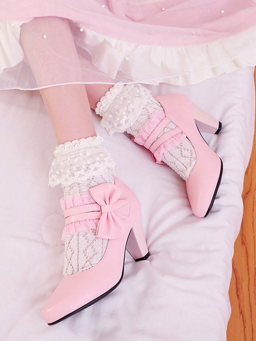 Chaussures À Talons Hauts Roses Style Lolita Pour Femmes Au Printemps ...