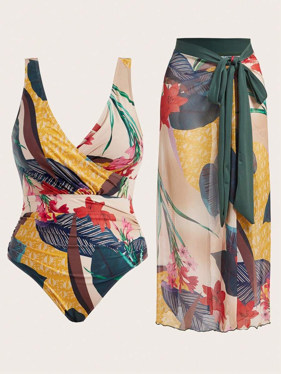 SHEIN Swim Oasis Traje De Baño De Una Pieza Con Estampado Floral De ...