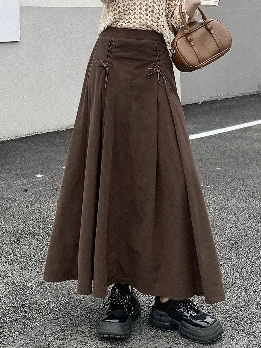 DAZY Women's Solid Color Midi Length Wrap Skirt | SHEIN USA