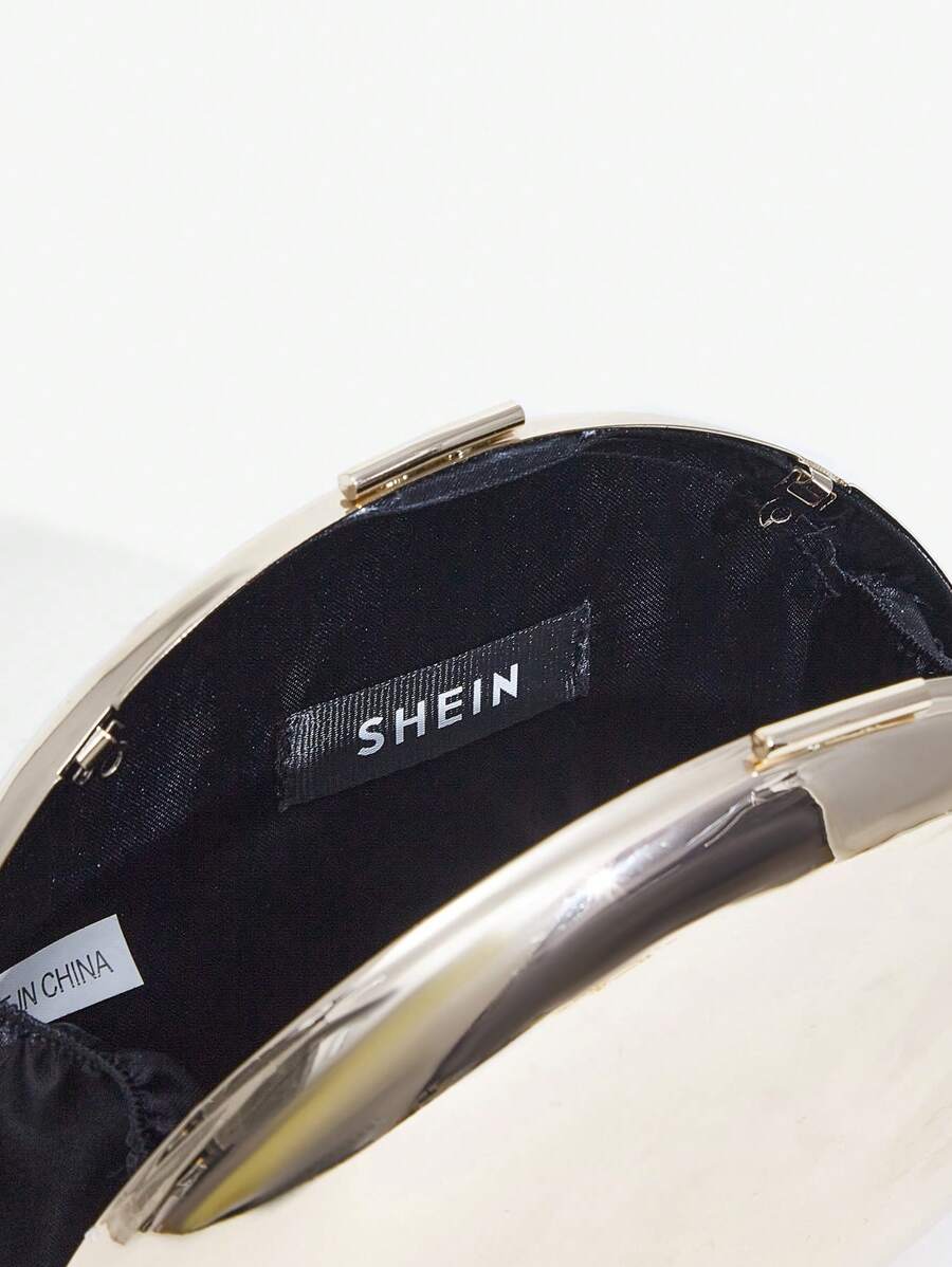 SHEIN SXY Women's Fashionable Metal Clutch Shoulder Bag,Ideal For ...