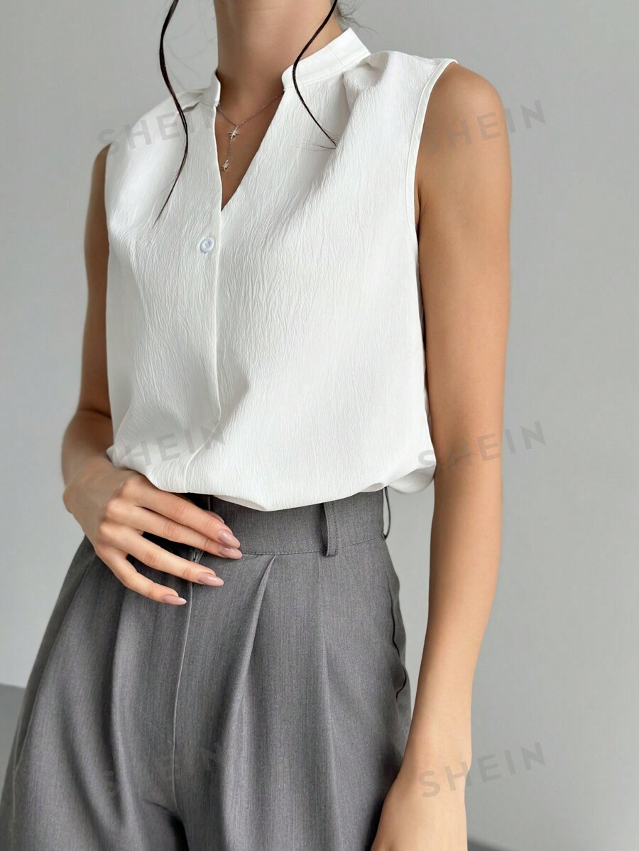 SHEIN Privé Women's Simple & Elegant Office Lady Style Sleeveless ...