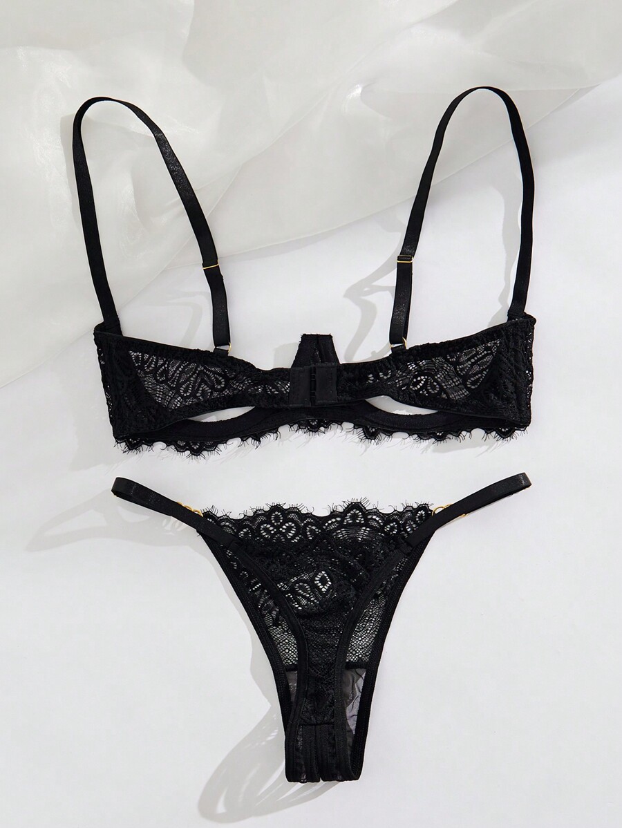 Classic Sexy Ladies' Underwear Set Underwire Bras, T-Panty, Lace, Sexy ...