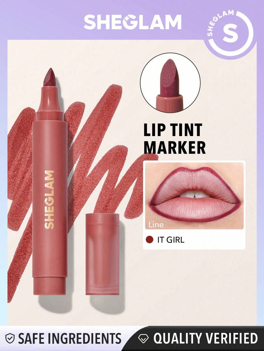 SHEGLAM Love Stained Lip Tint Marker-It Girl Matte Wine Lip Stain Pen ...