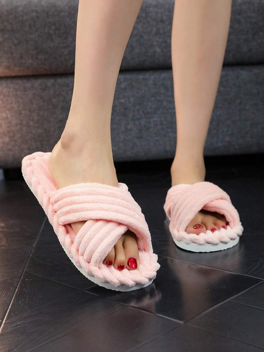 Bowknot Fashionable Women's House Slippers, Open Toe, Indoor Floor ...