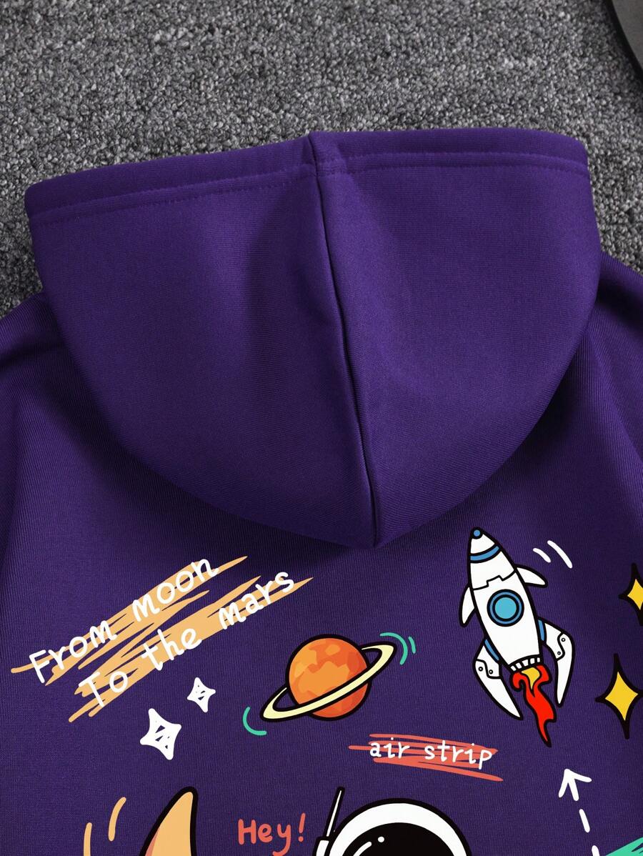 Manfinity Dauomo Men's Hooded Sweatshirt With Printed Astronaut And ...