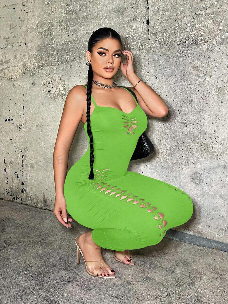 SHEIN SXY Women's Hollow Out Spaghetti Strap Dress, Birthday Outfit ...