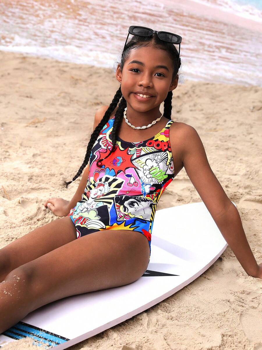 Tween Girl Random Popular Art Character Letter Printed Cut Out One ...