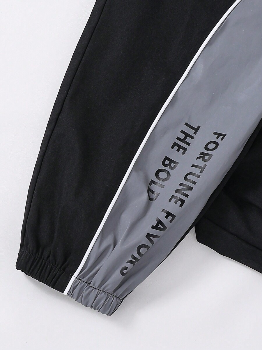 SHEIN Kids SPRTY Tween Boys' Loose Fit Reflective Splicing Pattern ...