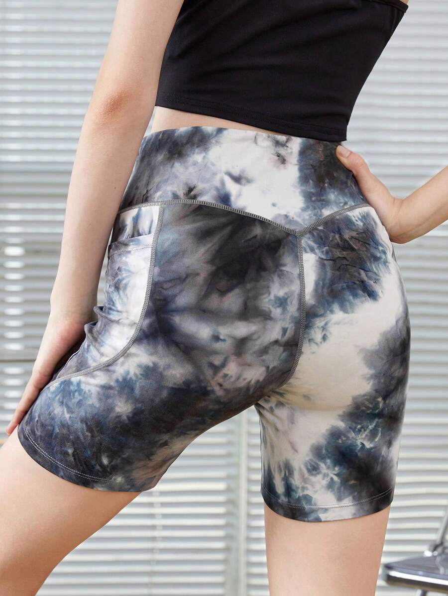 SHEIN Teen Girl Tie Dye Jogging Legging Shorts With Side Pockets, And ...