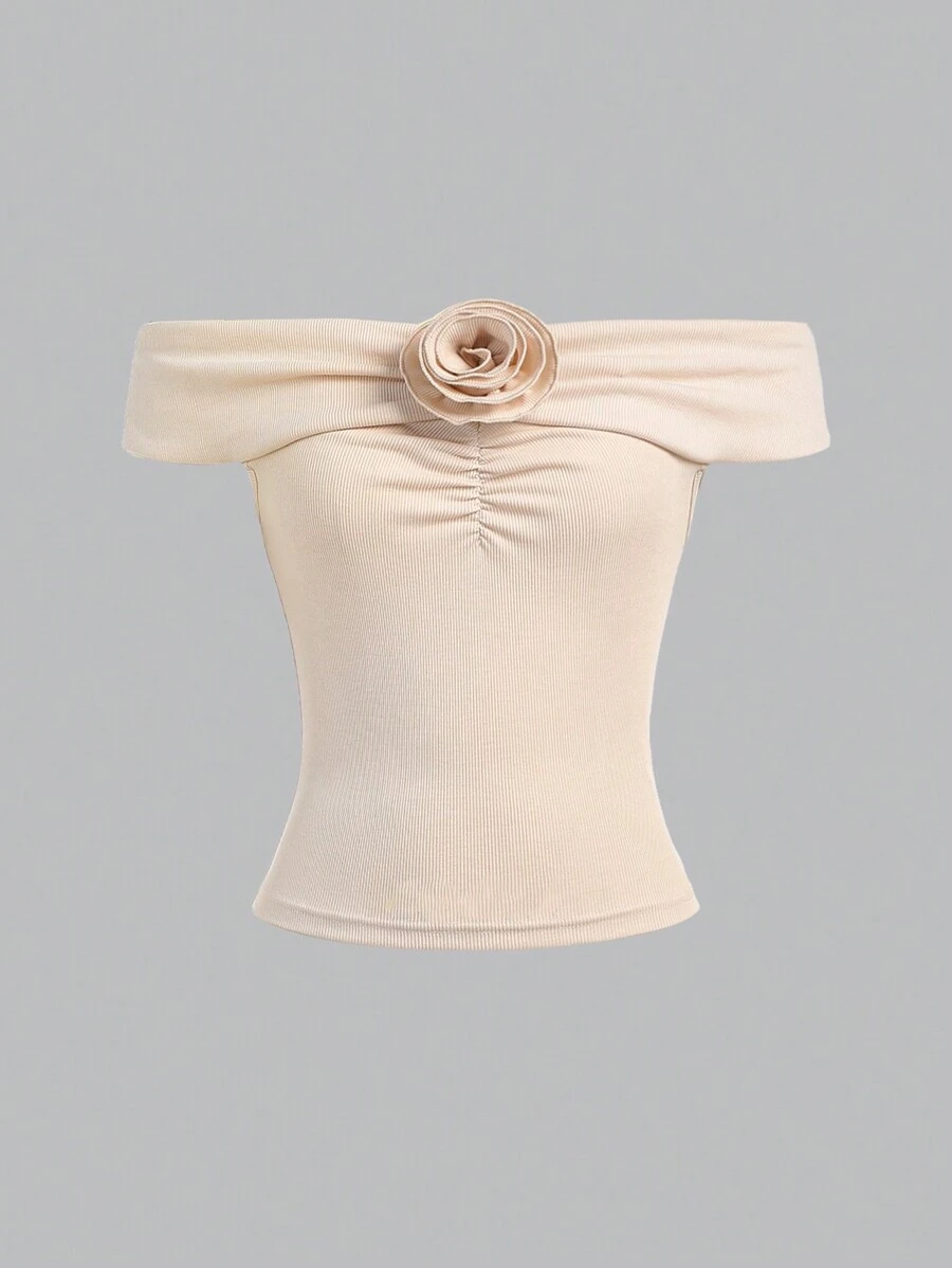 SHEIN Camiseta informal para adolescente de color liso, de punto ...