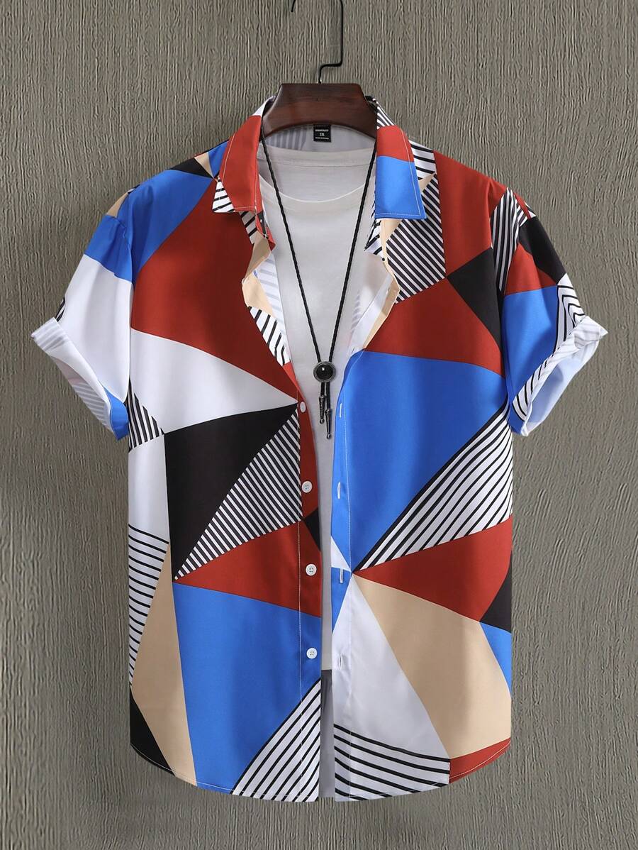 Manfinity Hypemode Men's Color-Block Button Up Casual Shirt | SHEIN UK