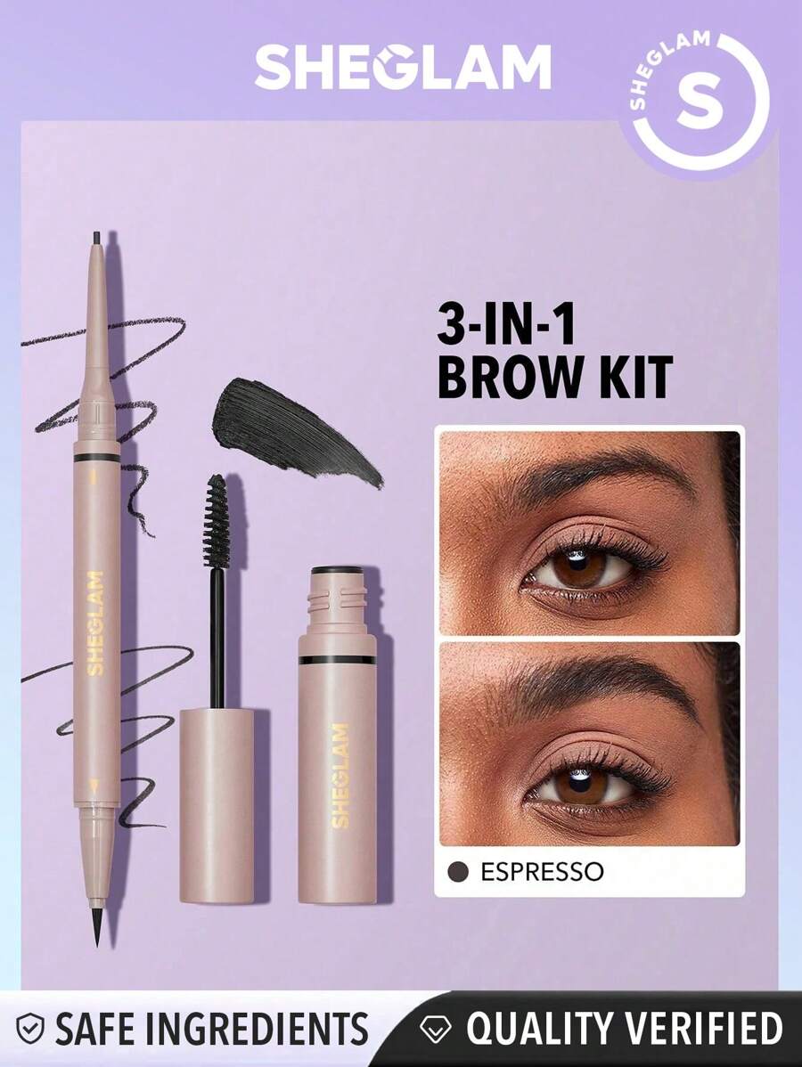 SHEGLAM So Abrowsing Brow Kit-Espresso 3 In 1 Waterproof Eyebrow Gel ...