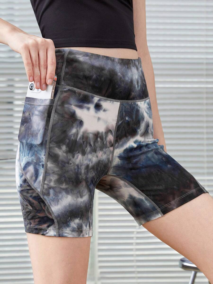 SHEIN Teen Girl Tie Dye Jogging Legging Shorts With Side Pockets, And ...