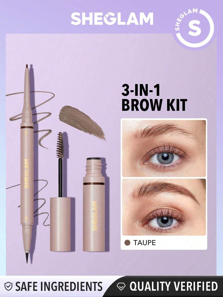 SHEGLAM So Abrowsing Brow Kit-Taupe 3 In 1 Waterproof Eyebrow Gel ...