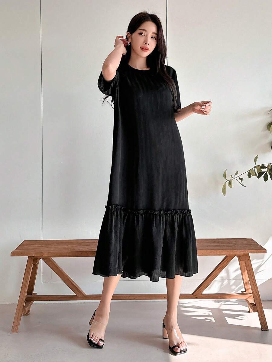 DAZY Round Neck Short Sleeve Dress Sundress | SHEIN USA