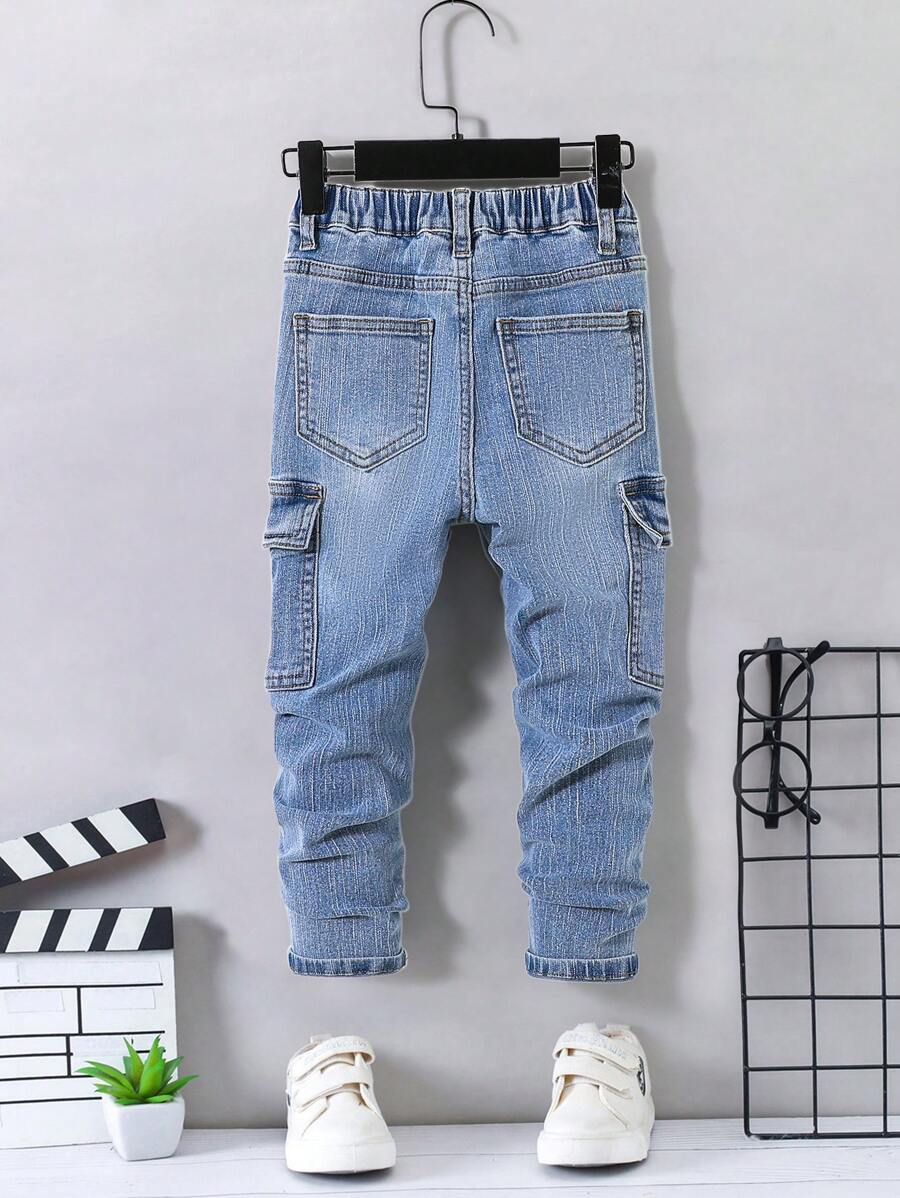 SHEIN HEIN Toddler Boys' High Stretch Skinny Blue Denim Jeans With ...
