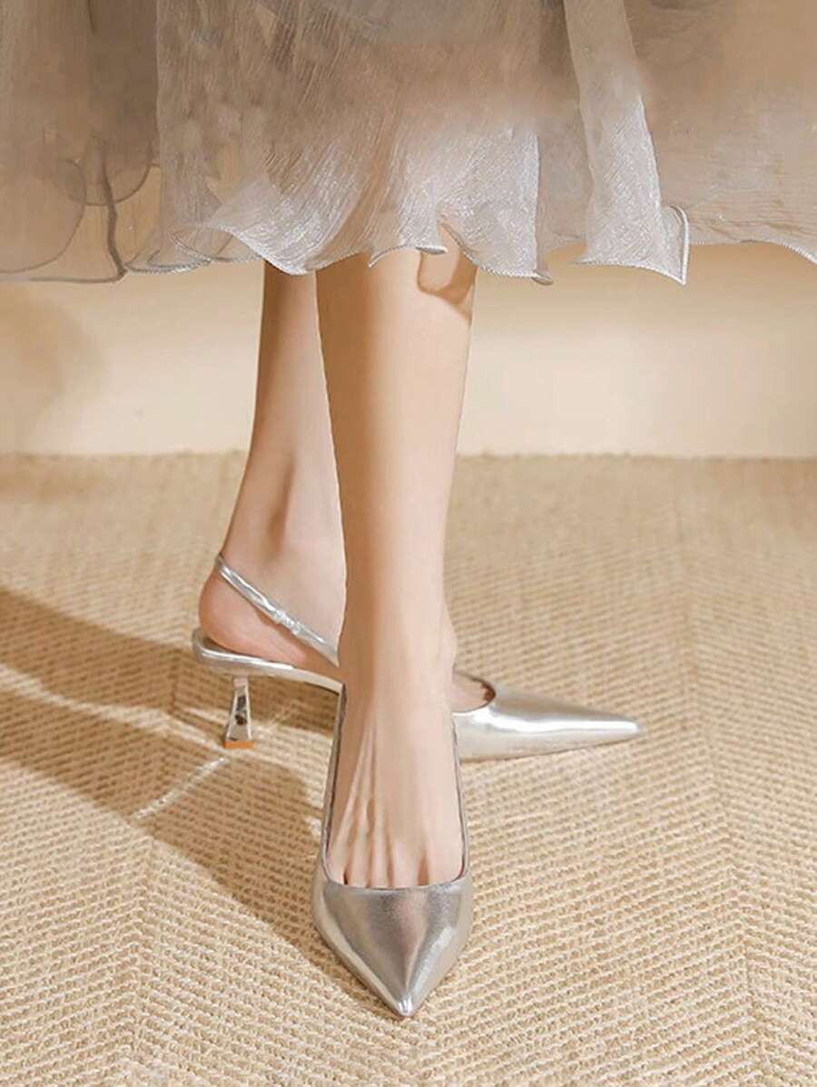 Fairy Style Comfortable Low Vamp Pointed Toe High Heels With One Strap ...