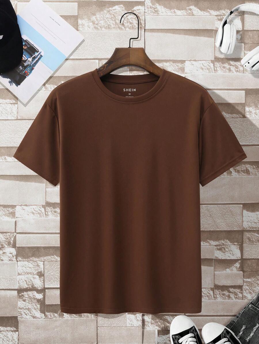 Men Solid Round Neck Tee | SHEIN USA