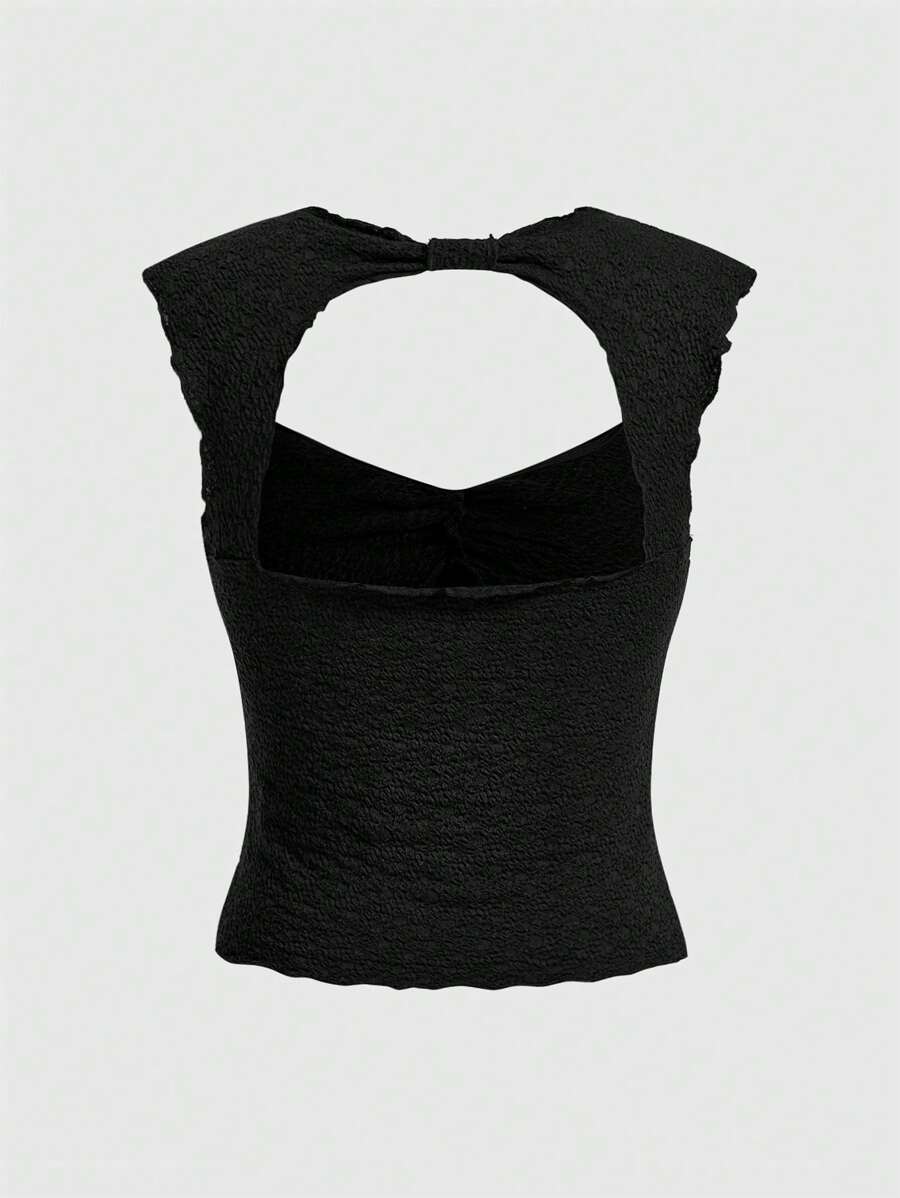 ROMWE Goth Sexy Cross Pendant Halterneck And Backless Tie Knot Plus ...