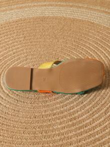 Summer Hollow Out Color Block Outdoor Breathable Anti-Slip Flat Loafers ...