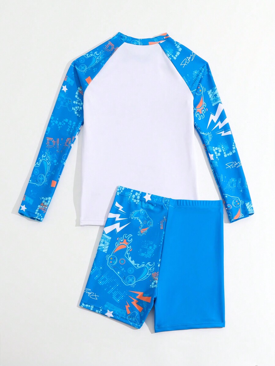 Conjunto De Roupa De Banho Rash Guard De Manga Comprida Para Meninos ...